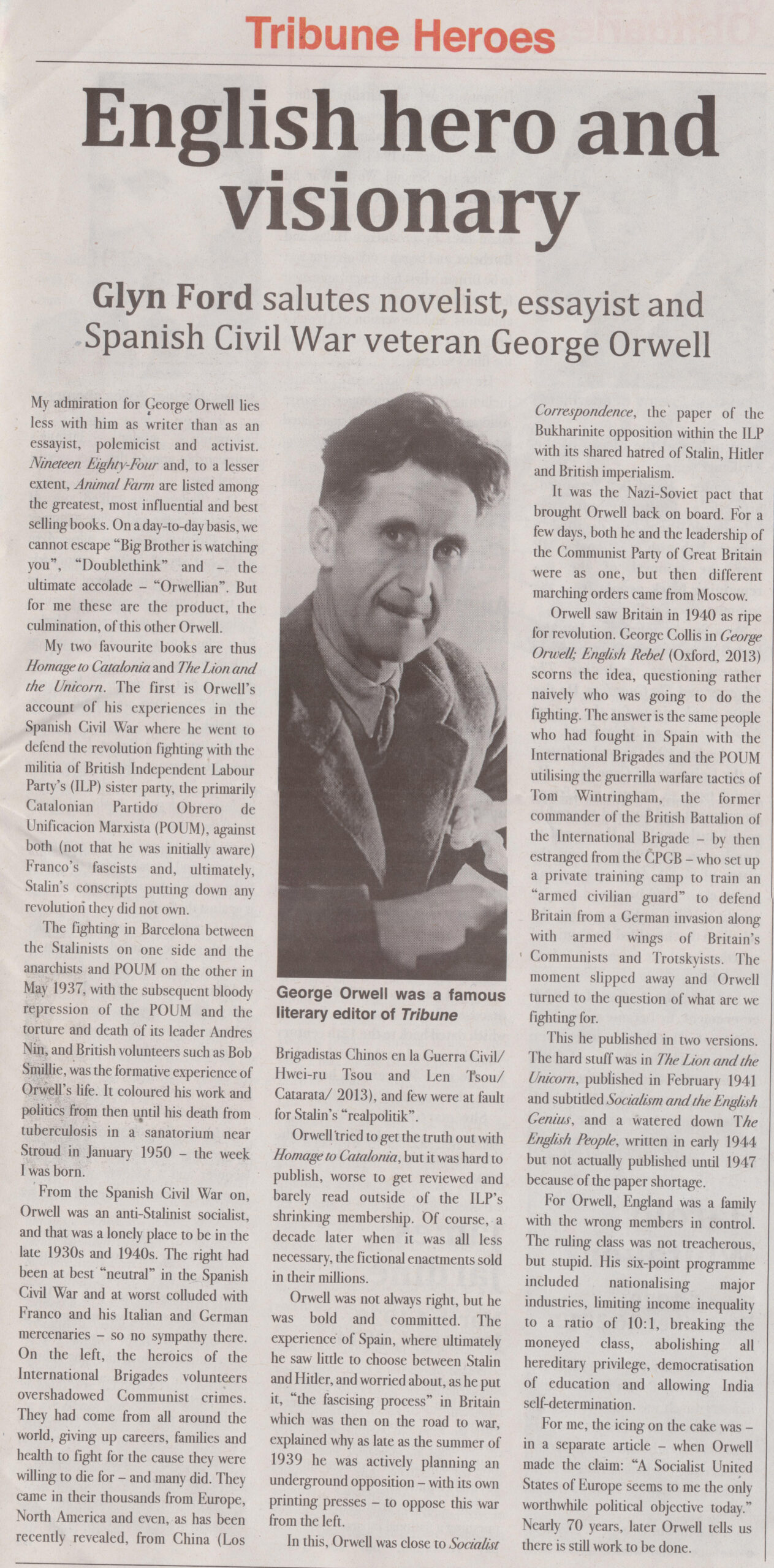 English hero and visionary – Glyn Ford